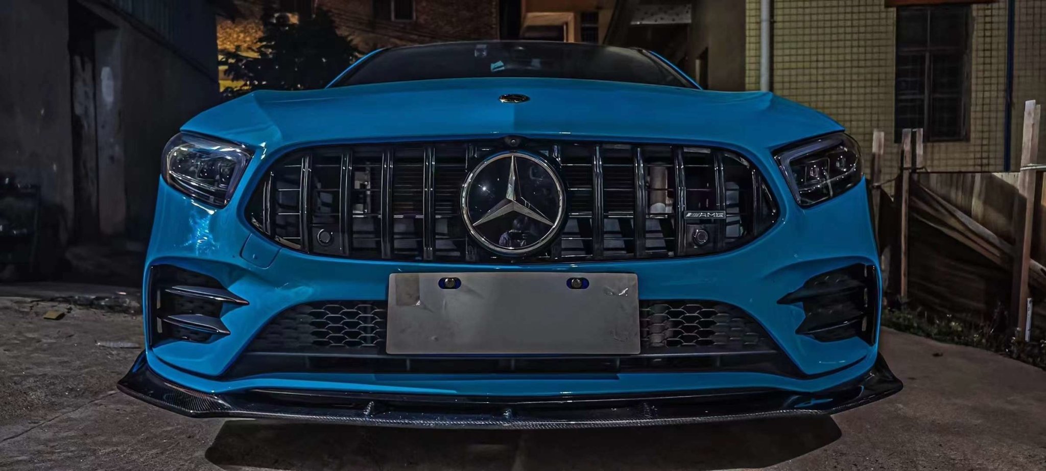 AERO CARBON - MERCEDES BENZ A CLASS W177 CARBON FIBRE FRONT LIP FD STY ...