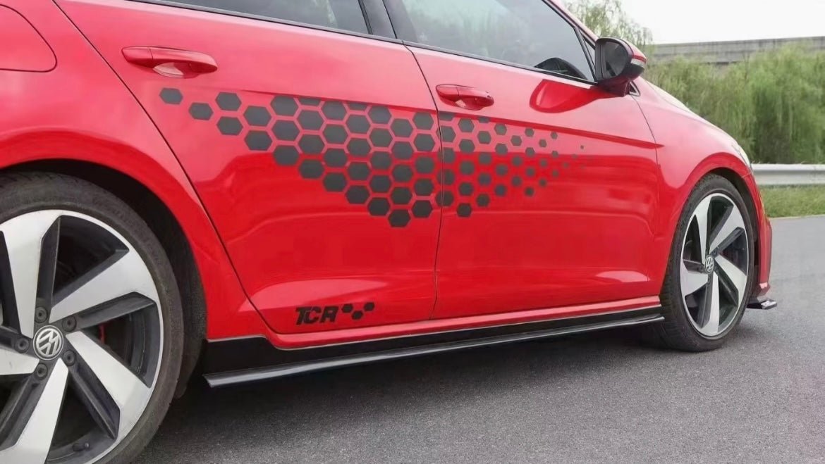 AERO CARBON - VOLKSWAGEN GOLF GTI & GOLF R MK7 MK7.5 GLOSS BLACK SIDE ...