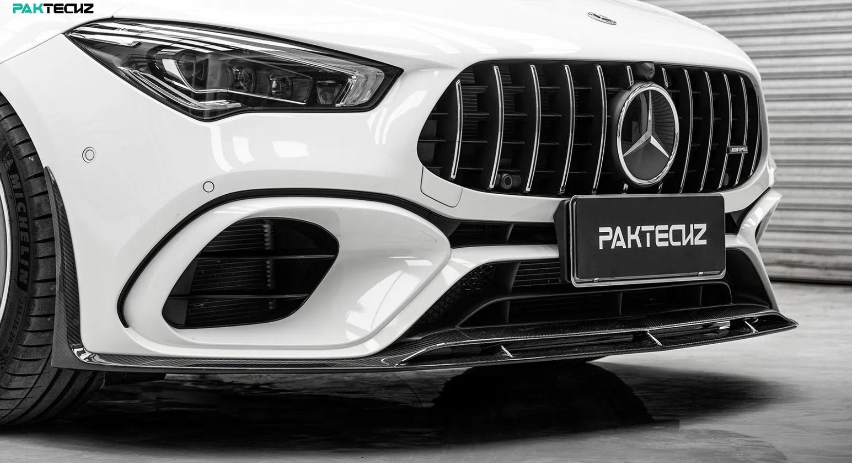 PAKTECHZ - MERCEDES BENZ CLA W118 DRY CARBON FIBRE FRONT LIP SPLITTER ...